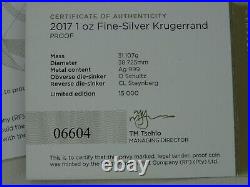 2017 South Africa Krugerrand Proof 1 Oz Silver 50th Privy Box & COA OGP ...