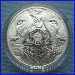 2019 South Africa 5 Rand Big Five Lion 1 oz Silver Proof with pouch ...