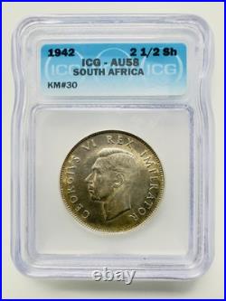 South Africa 2½ Shillings 1942- George VI Rex Imperator ICG -AU58 ...
